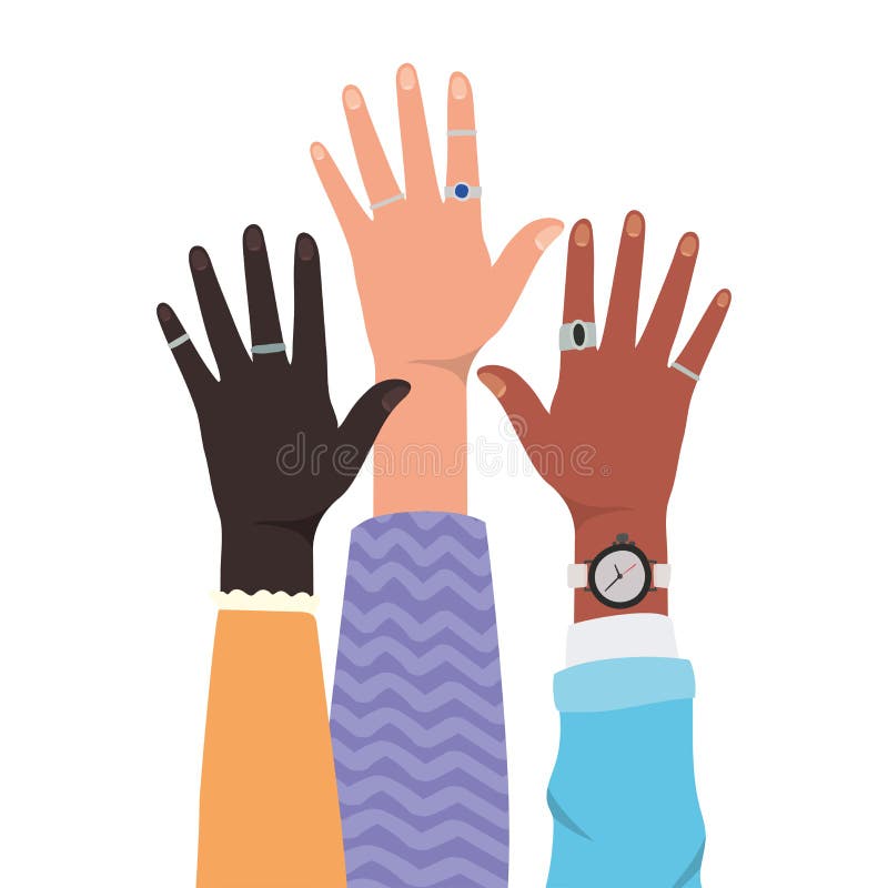 Open Hands of Different Types of Skins Vector Design Stock Vector ...