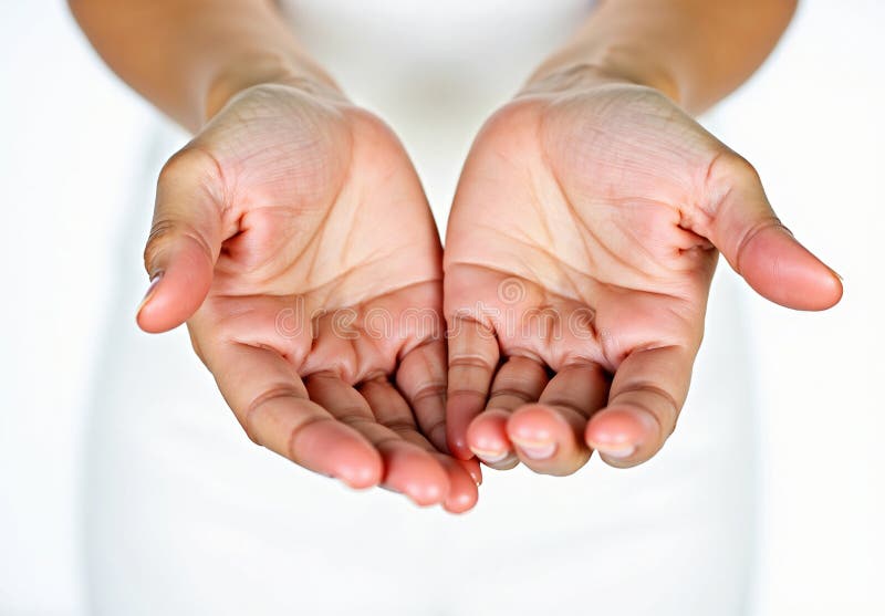 Open Hands Extended in Offering Against a White Background Stock Image ...