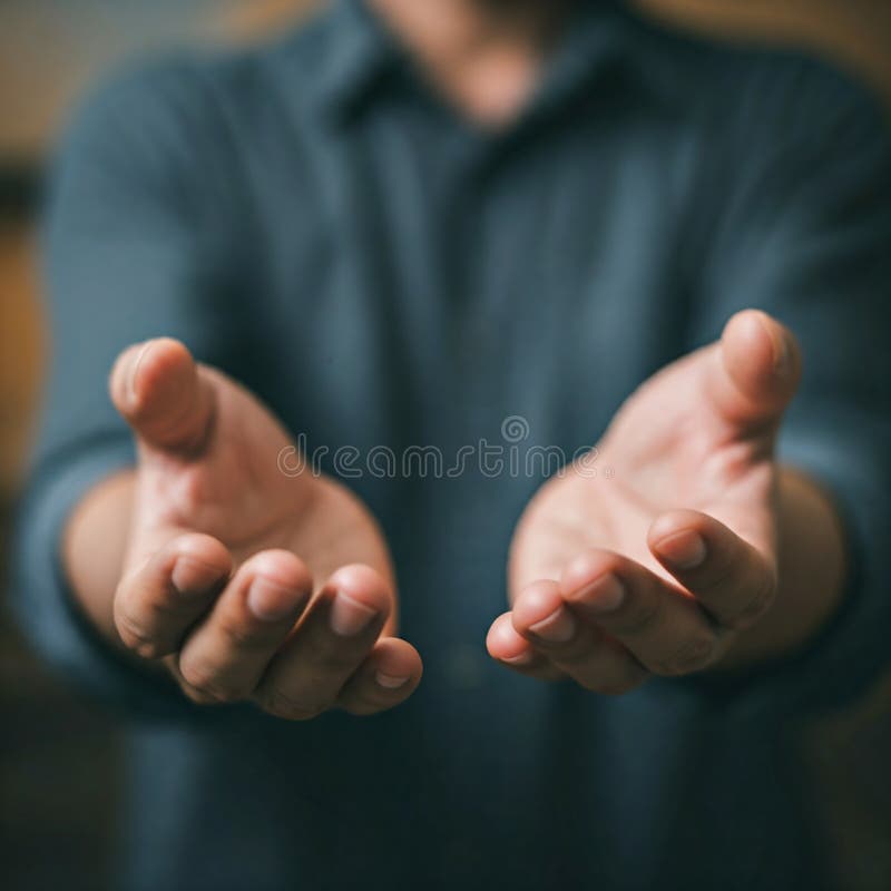Open Hands Gesture Symbolizing Giving, Sharing, or Welcoming Created ...