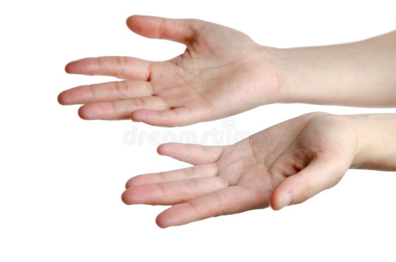 Two Children Hands on an Isolated Background Stock Photo - Image of ...