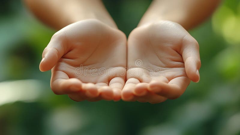 Open Hands, Nature Background, Offering, Hope, Charity Stock ...