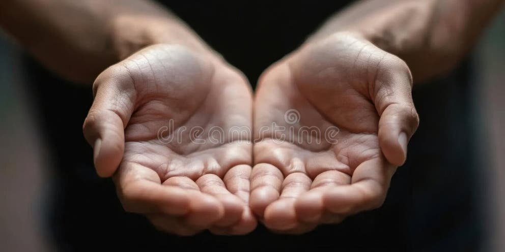 Open Hands Offer Generosity and Asking for Help, with Donation Concept ...