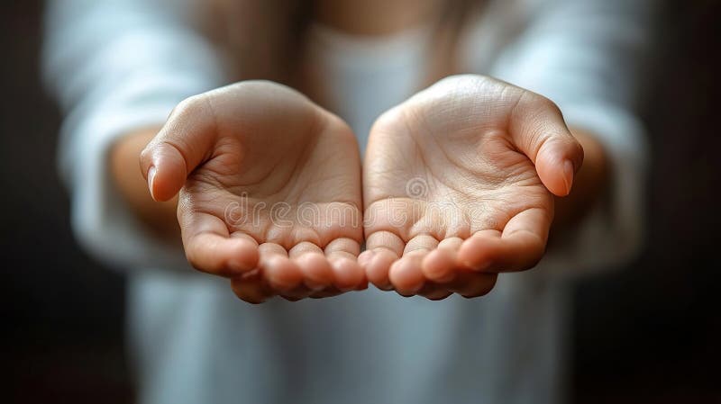 Open Hands, Offering, Indoors, Dark Background, Charity Stock ...