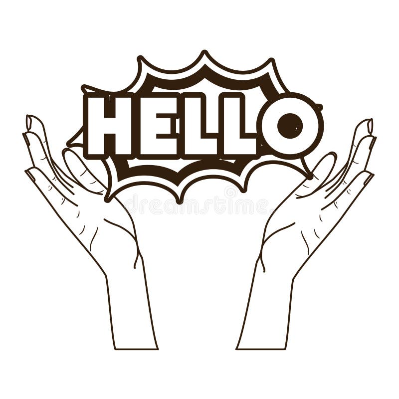 Open Hands Receiving Comic Words in Speech Bubble Stock Vector ...