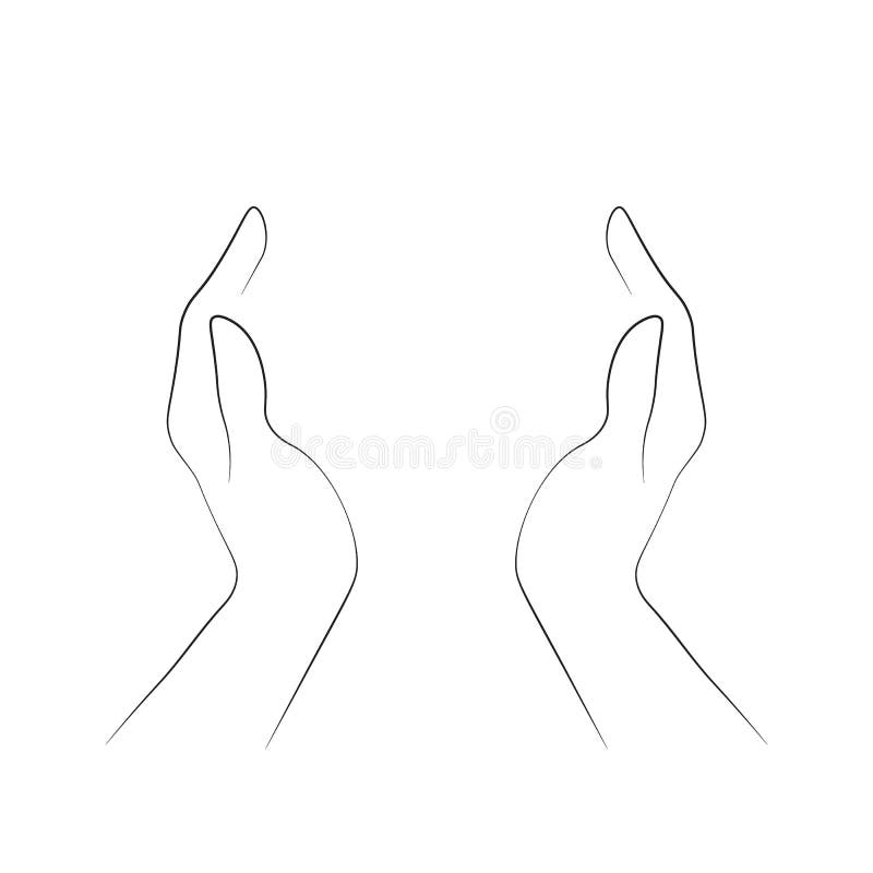 Open Hands on a White Background. Stock Vector - Illustration of badge ...