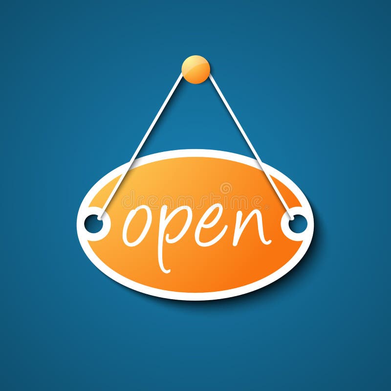 Open hanging sign stock vector. Illustration of business - 36011427
