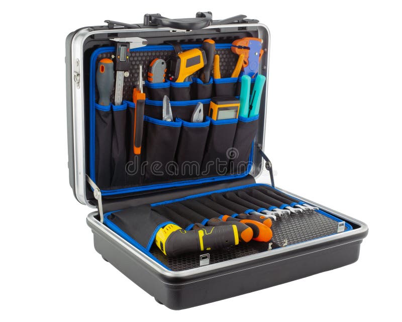 Open Toolbox Case with Assorted Tools and Equipment Stock Illustration ...
