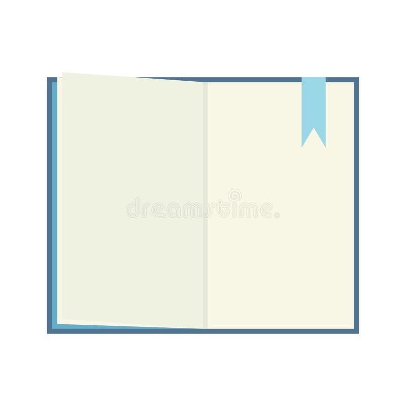 Open Hard Cover Book with Blue Bookmark Icon Stock Vector ...