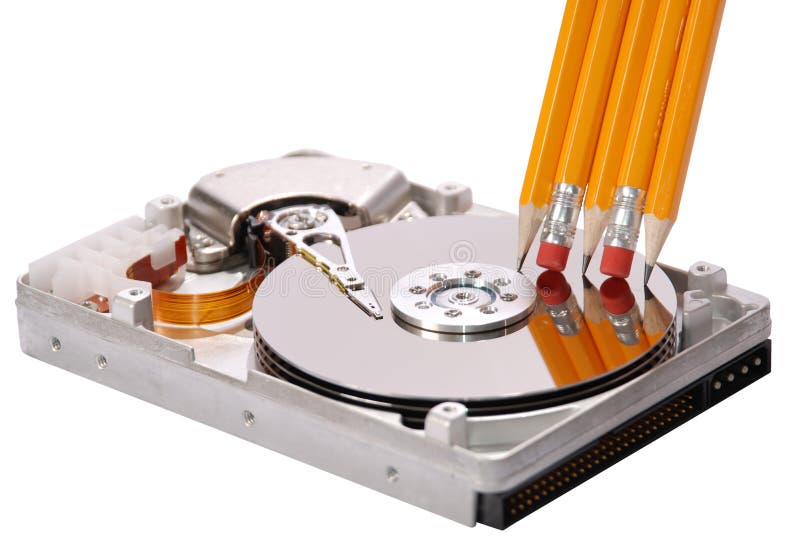Open hard disk drive stock photo. Image of erase, hard - 12756808