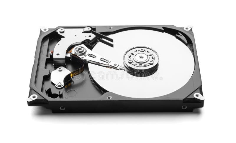 Open hard disk drive. stock photo. Image of head, detail - 295612770