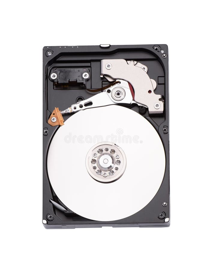 Open hard disk drive stock image. Image of storage, white - 363159279