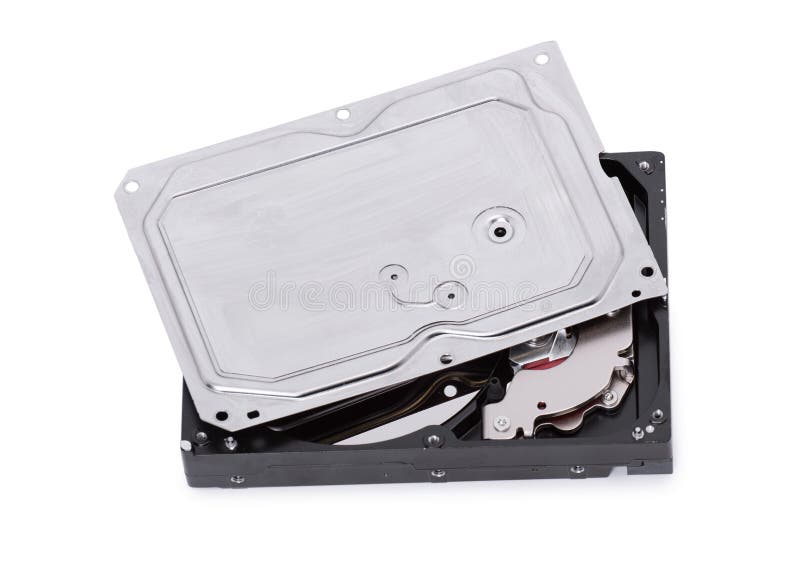 Open hard disk drive stock photo. Image of detail, isolated - 363159288