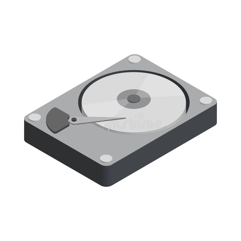 Open Hard Disk Drive Isometric Design Stock Illustration - Illustration ...