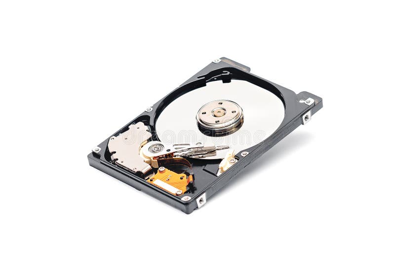 Open Hard Disk Drive with Platter on White Background Stock Image ...