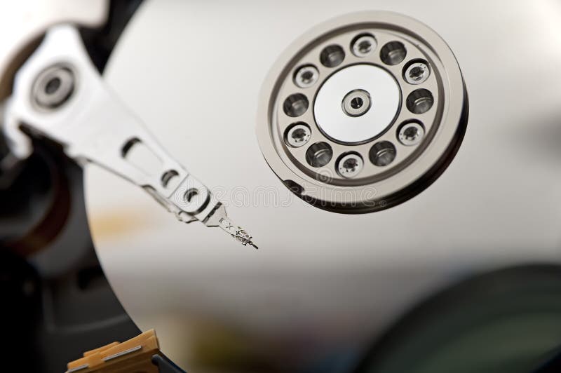 Open Hard Disk Drive with Spindle Stock Image - Image of defocus, disk ...