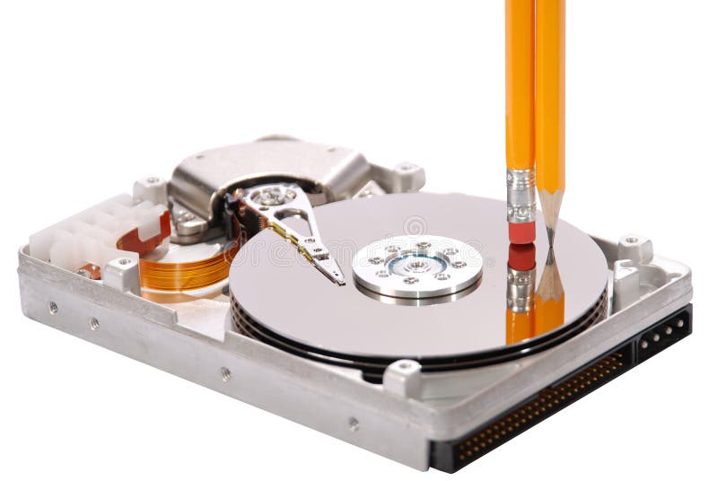 Open hard disk drive stock photo. Image of erase, hard - 12756808