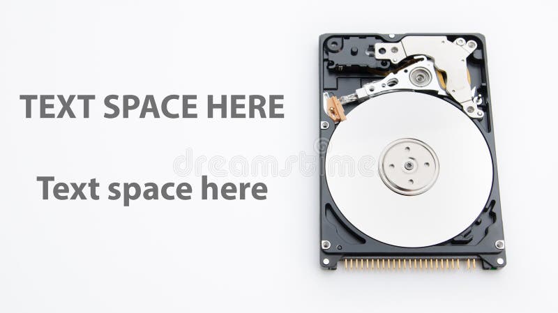 Open Hard Disk On A White Isolated Background With Text Space Stock ...
