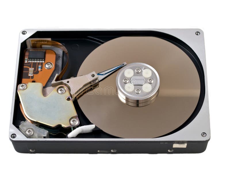 Open hard drive disk stock photo. Image of information - 7016916