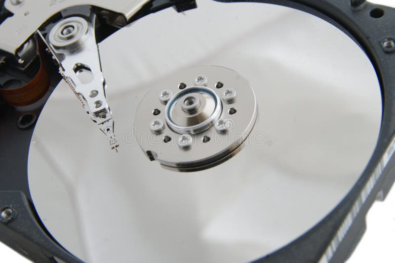 Open Hard Drive Isolated on White Ackground Stock Image - Image of ...