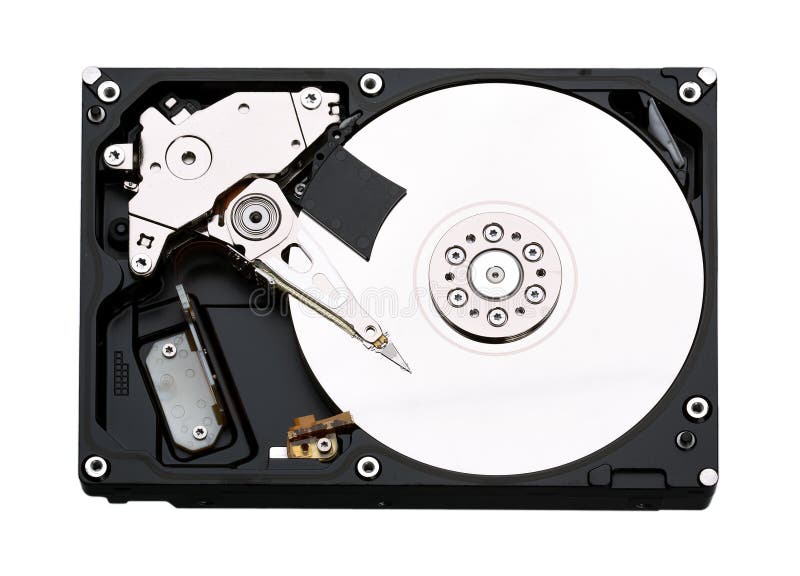 Open Hard Drive Isolated on White Background. Stock Photo - Image of ...