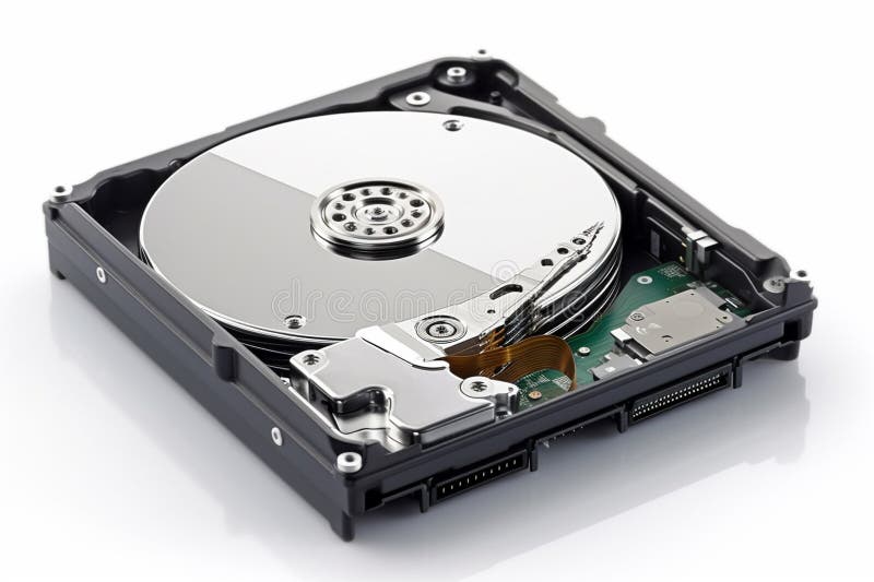 Open Hard Drive Isolated on White Background. Clipping Path Included ...