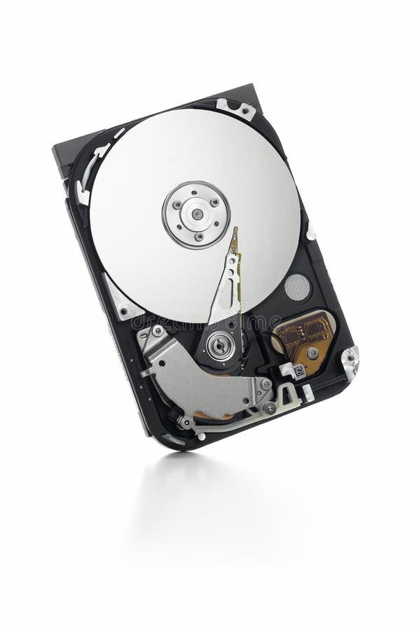 Open Hard Drive Standing on White Stock Image - Image of writing, open ...