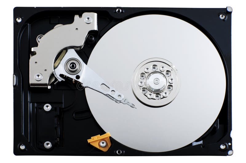 Open Hard Drive Unit Isolated Stock Image - Image of closeup, disk ...