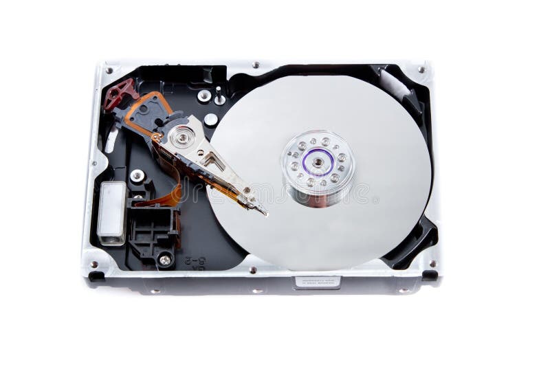 Opened Computer Hard Drive, Isolated Stock Photo - Image of hardware ...