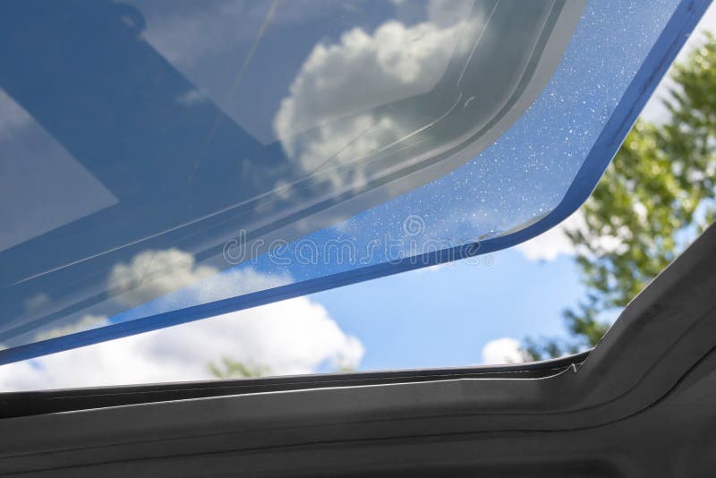 The Open Hatch in a Car Roof in Hot Summer Day Stock Photo - Image of ...