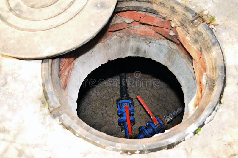 Hatch at a Construction Site. Metal Hatch Cover, Volumetric, Silver ...