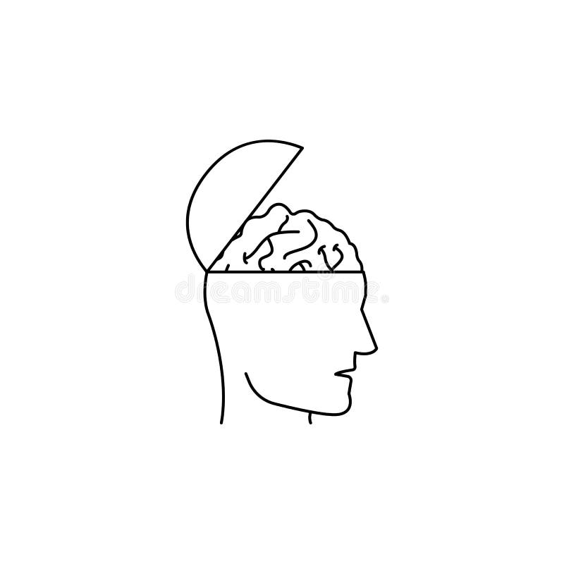 Open Head with Brain Icon. Element of Idea and Solutions for Mobile ...