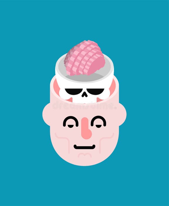 Open Head and Brain.Trepanation of Skull. Stock Vector - Illustration ...
