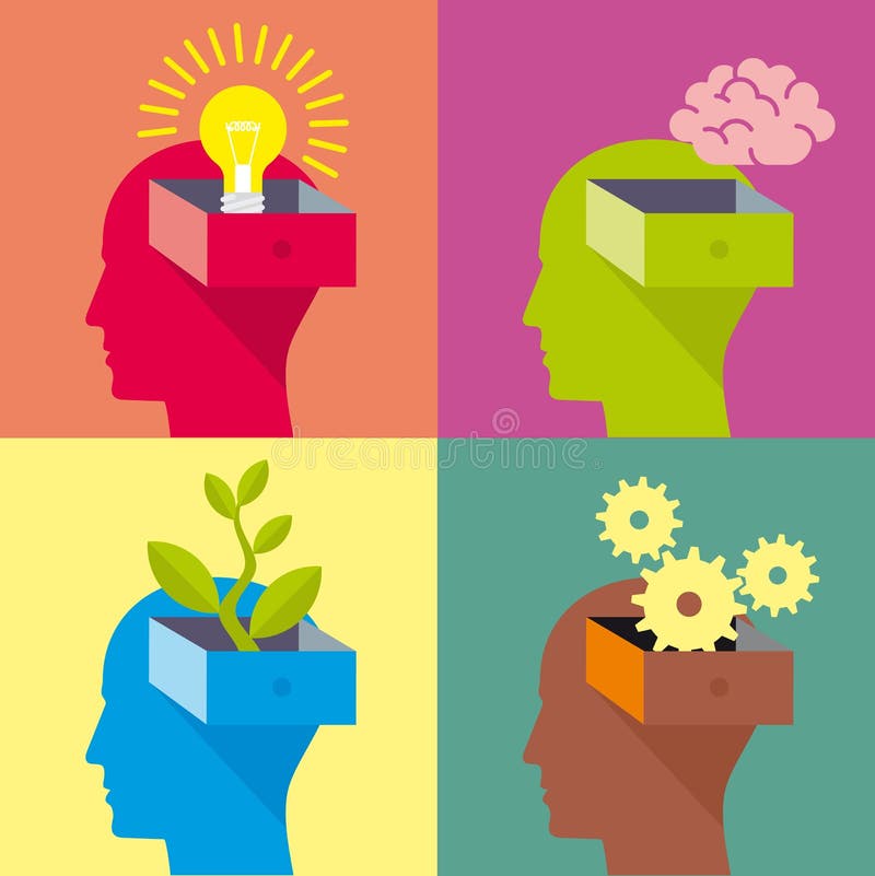 Open Head, Head of Man, Flat Design Stock Vector - Illustration of head ...