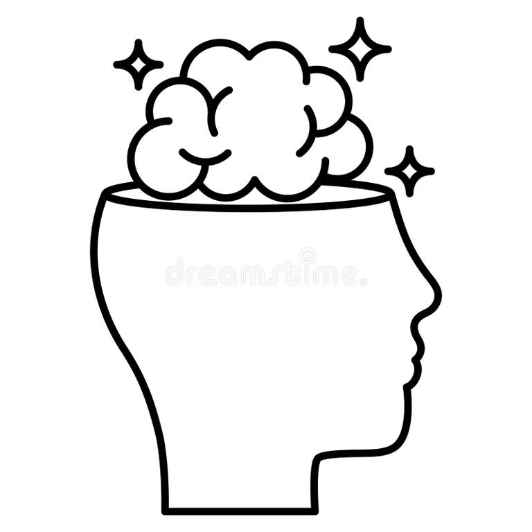 Clear Mind Creative Thinking Open Brain Concept Art Stock Illustration ...