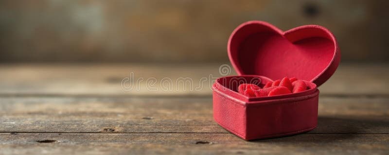 Open Heart Box, Wood Grain Tabletop, Empty Interior, Rustic, Macro ...