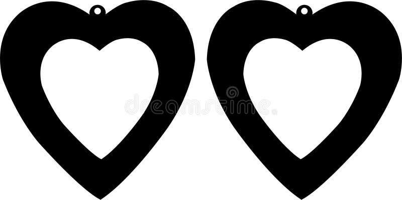 Open Heart Earrings Image Svg Vector Cut File For Cricut And