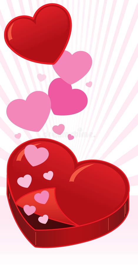 Open Heart Shaped Box Vector Illustration Stock Vector - Illustration ...