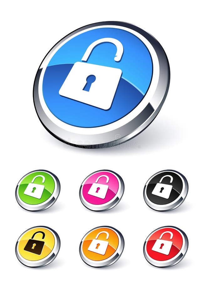 Open Het Slot Van Het Pictogram Vector Illustratie - Illustratie ...