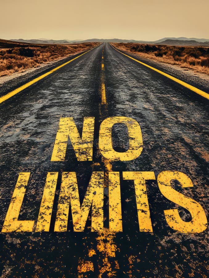 Open Highway with No Limits Text, Symbolizing Freedom. Stock Image ...