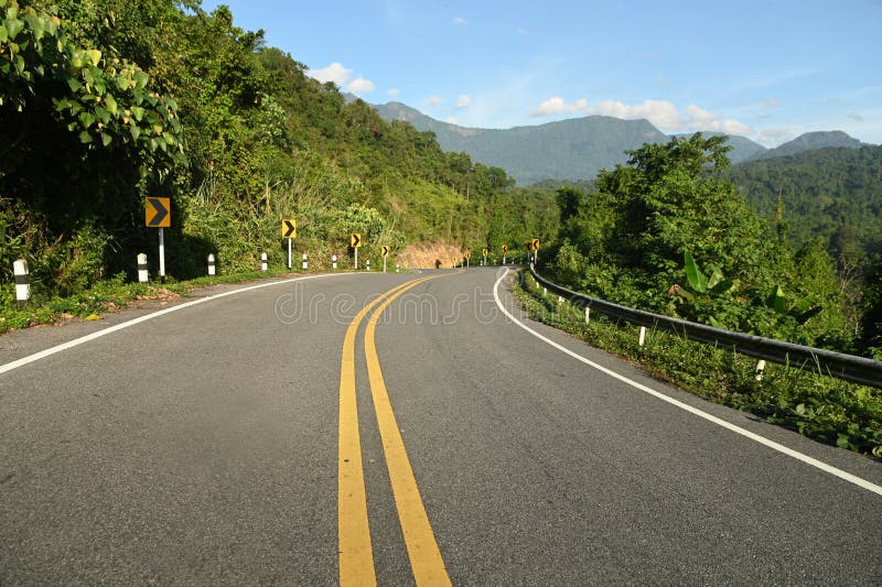 Open Highway in Scenic Mountain Landscape. Stock Image - Image of ...