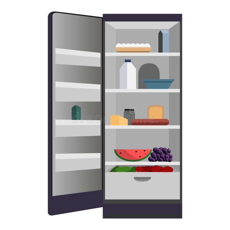Cartoon Home Kitchen Refrigerator Stock Vector - Illustration of retro ...