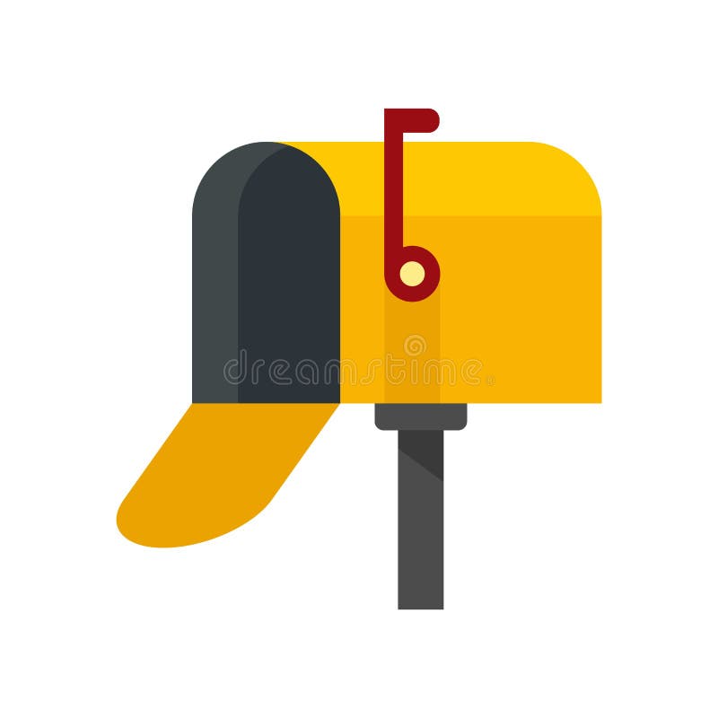 Open Home Mailbox Icon Flat Isolated Vector Stock Vector - Illustration ...