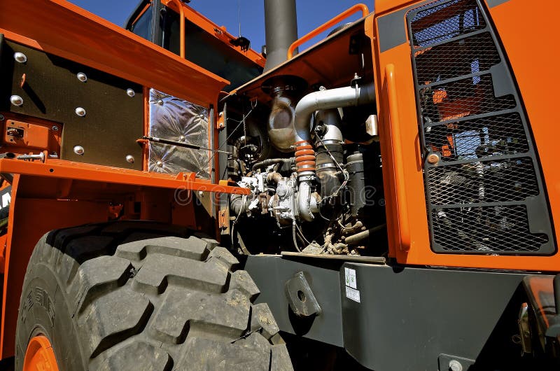 The Hood of Tractor - Blue Modern Agricultural Equipment Stock Image ...