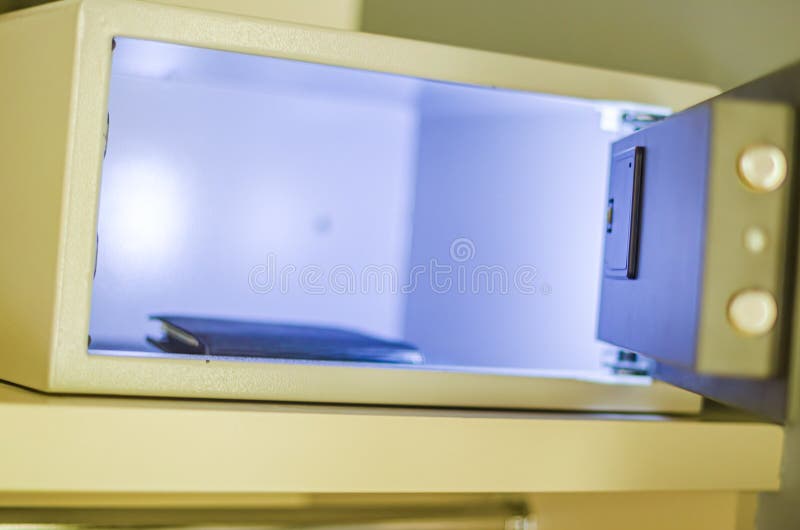 Open Hotel Room Safe with a Wallet Inside, Ensuring Security for ...