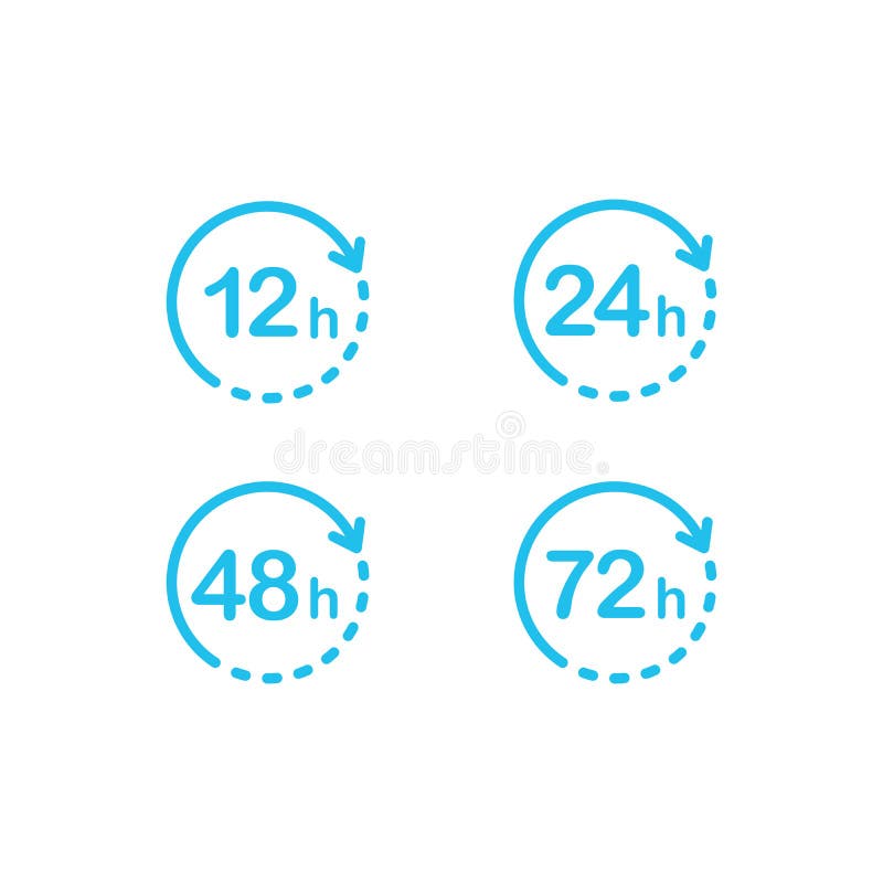 Open 24 Hours Icon Isolated on White Background. Vector Stock Vector ...