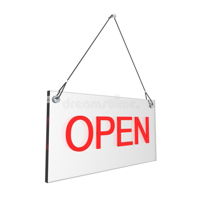 Open hours sign stock illustration. Illustration of white - 7679456
