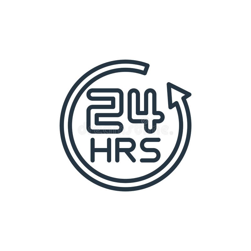 Open Hours Vector Icon. Open Hours Editable Stroke. Open Hours Linear ...