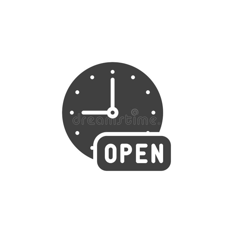 Open hours vector icon stock vector. Illustration of perfect - 260238217