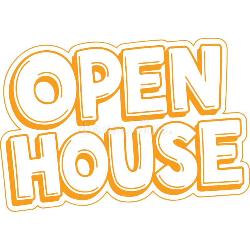 Open House Announcement Bold Letters Stock Vector - Illustration of ...