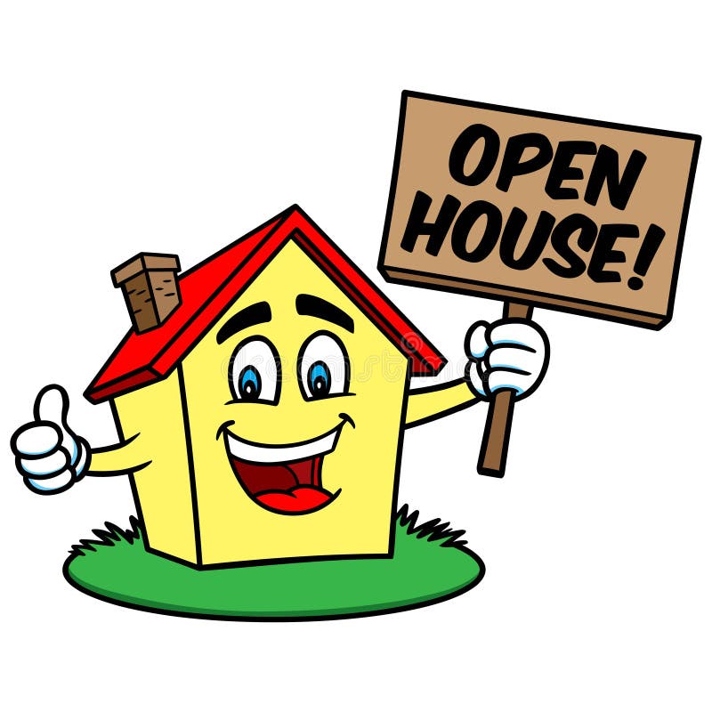 Open House Cartoon Illustration Stock Vector - Illustration of cartoon ...